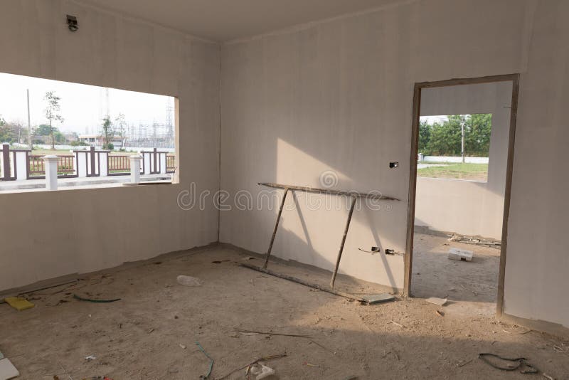 Room in the House during Construction Stock Image - Image of wall, home ...