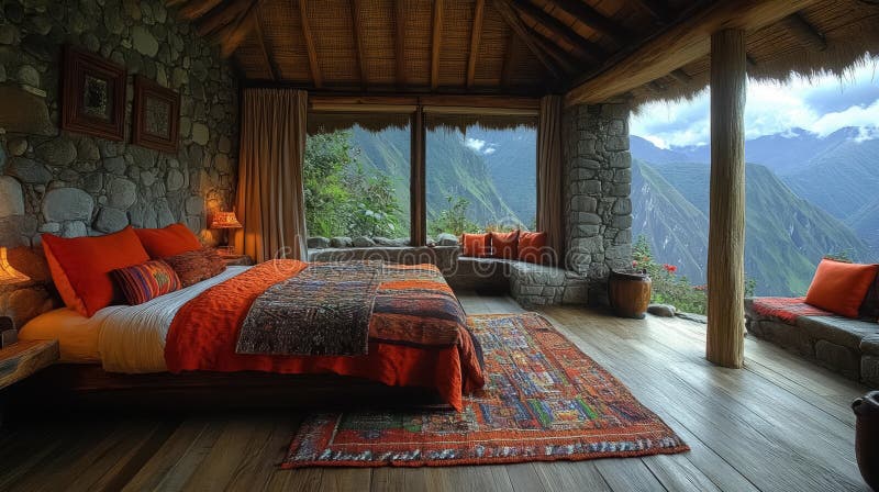 A Room with Inca-inspired Decor Stock Illustration - Illustration of ...