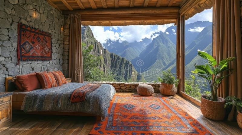 A Room with Inca-inspired Decor Stock Illustration - Illustration of ...