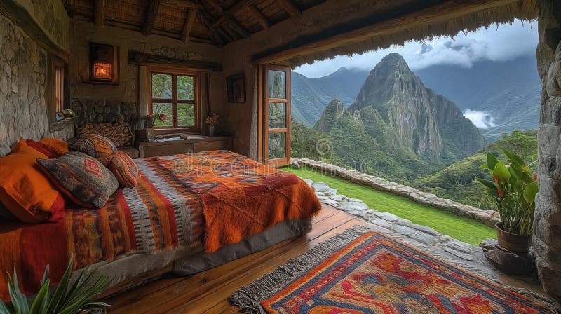 A Room with Inca-inspired Decor Stock Illustration - Illustration of ...