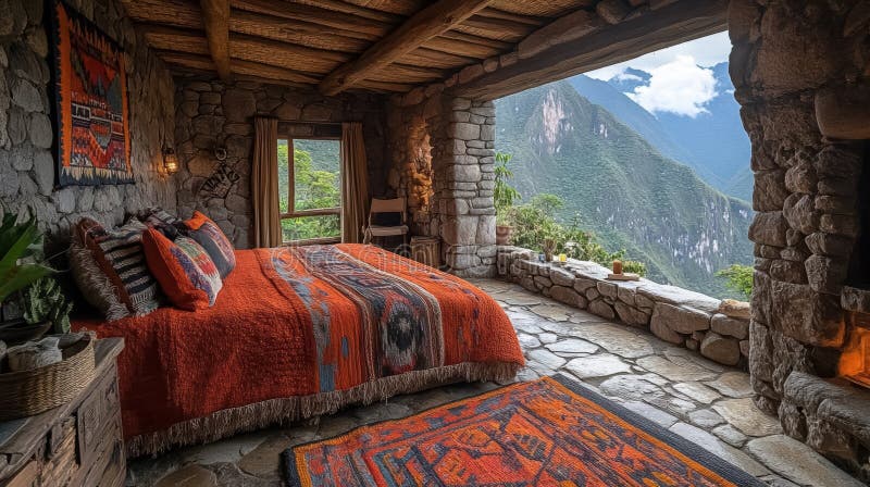 A Room with Inca-inspired Decor Stock Illustration - Illustration of ...