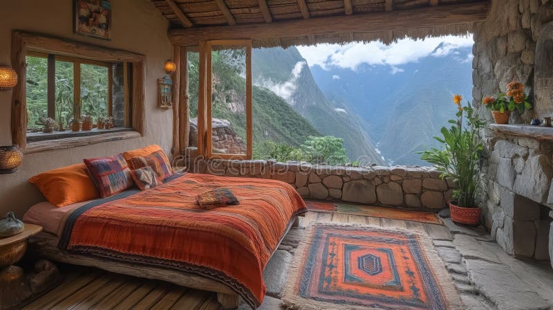 A Room with Inca-inspired Decor Stock Illustration - Illustration of ...