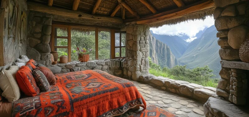 A Room with Inca-inspired Decor Stock Illustration - Illustration of ...