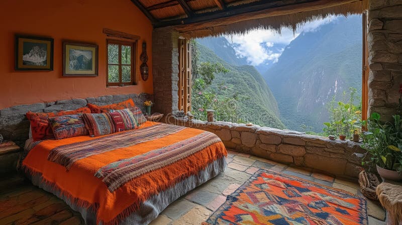 A Room with Inca-inspired Decor Stock Illustration - Illustration of ...