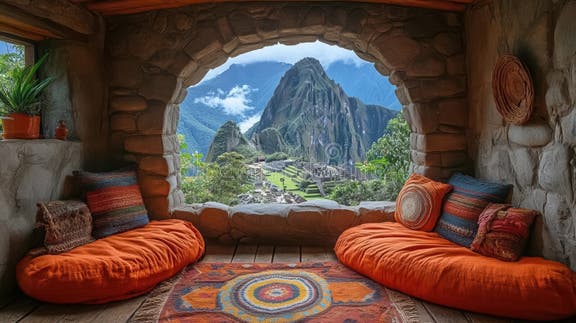 A Room with Inca-inspired Decor Stock Illustration - Illustration of ...