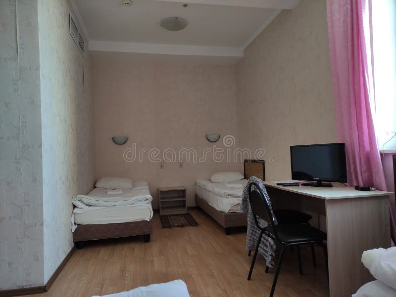 Room in the Inexpensive Hotel, Inside View Stock Photo - Image of ...