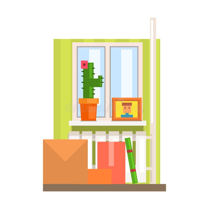 Room Interior with Boxes stock vector. Illustration of leaving - 68639773