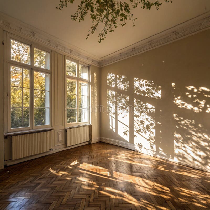 Room Interior Empty Space Background Mock Up, Sunlight and Shadows Room ...