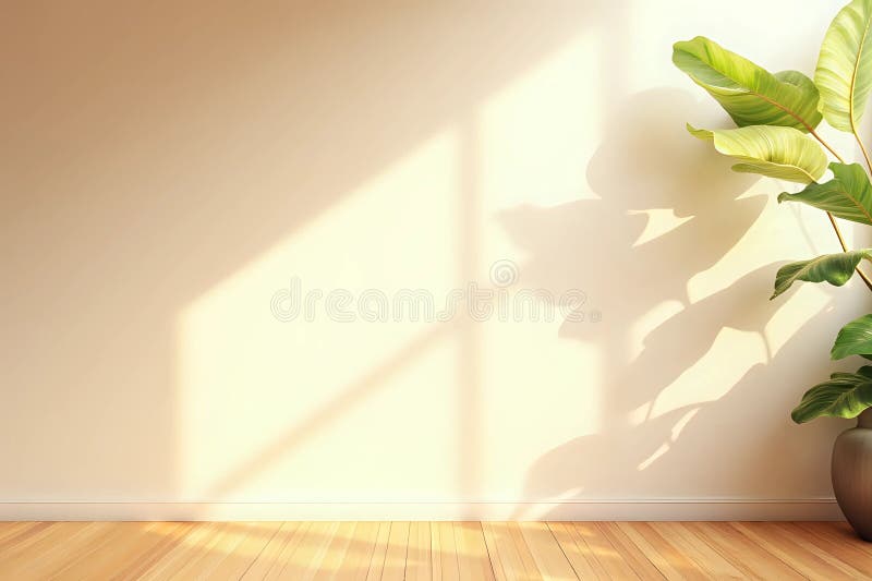 Room Interior Empty Space Background Mock Up, Sunlight and Shadows Room ...