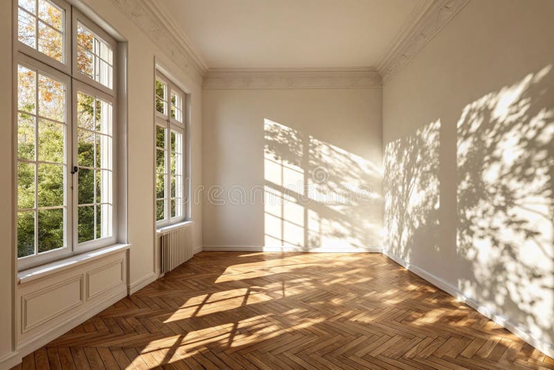 Room Interior Empty Space Background Mock Up, Sunlight and Shadows Room ...