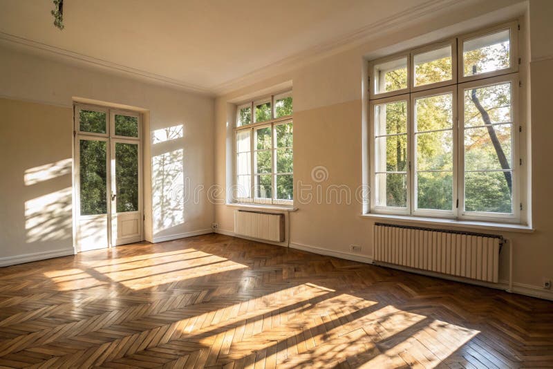 Room Interior Empty Space Background with Sunlight and Shadows Stock ...
