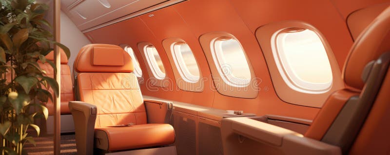 The Room on the Interior of a Jet Airplane Stock Photo - Image of ...