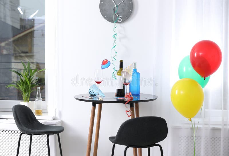 Room Interior with Messy Table. Stock Photo - Image of house, decor ...