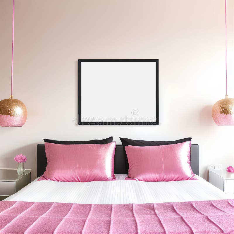 Room Interior with Template for a Picture. Mockup Stock Illustration ...