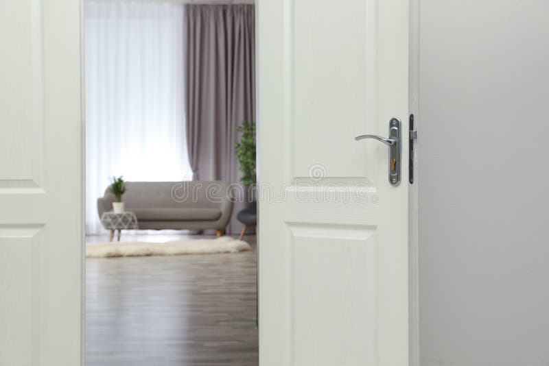 Room Interior, View through Open Door Stock Image - Image of doorway ...