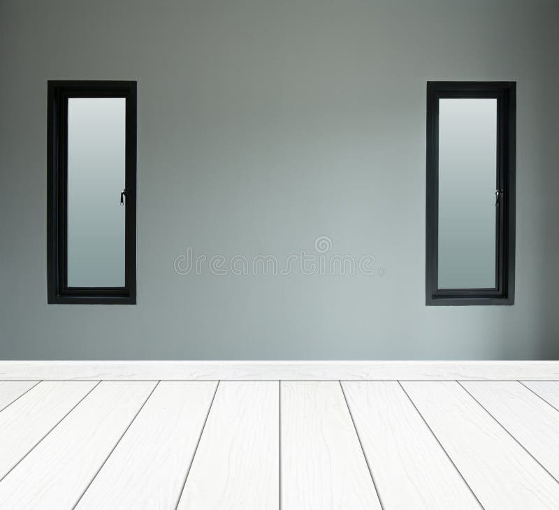Room Interior with Window and Wood Floor Stock Image - Image of concept ...