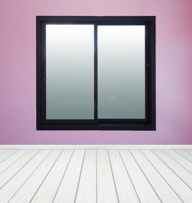 Room Interior with Window and Wood Floor Stock Photo - Image of ...