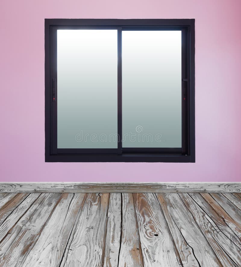 Room Interior with Window and Wood Floor Stock Image - Image of ...