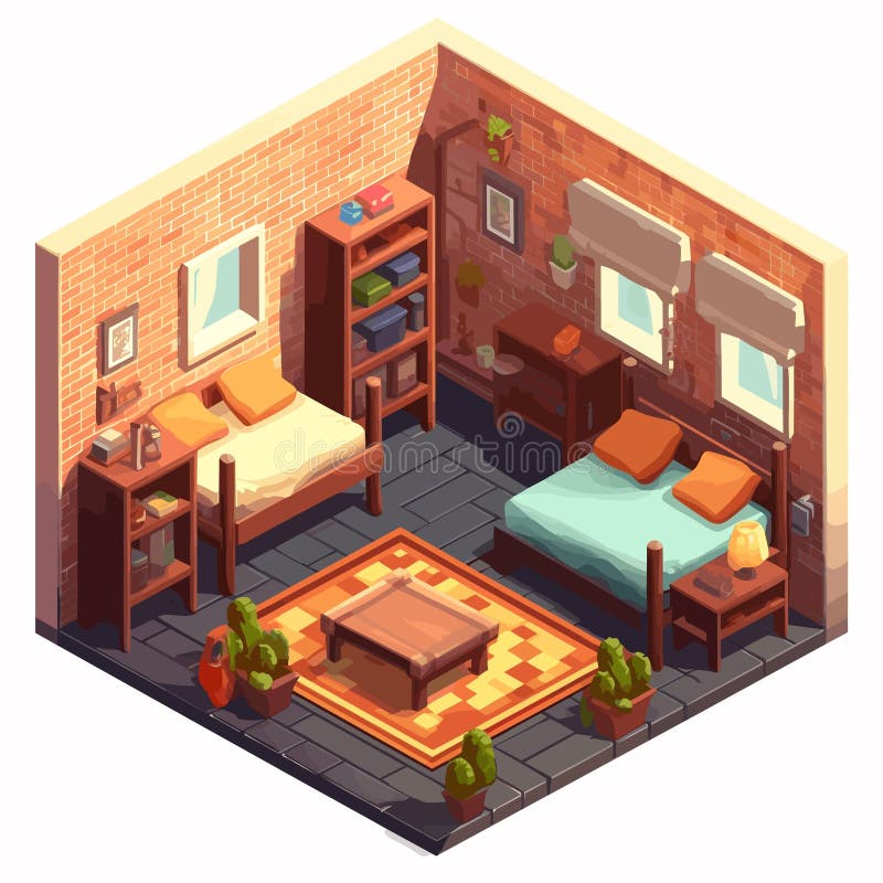 Room Isometric Vector Tile Isolated Illustration Stock Vector ...