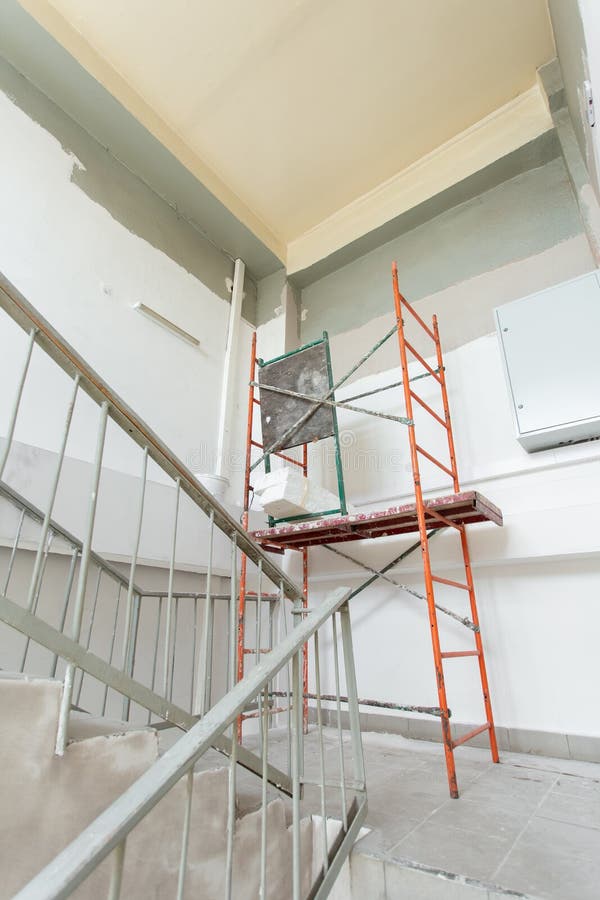 Room with Ladders during Under Renovation, Remodeling and Construction ...