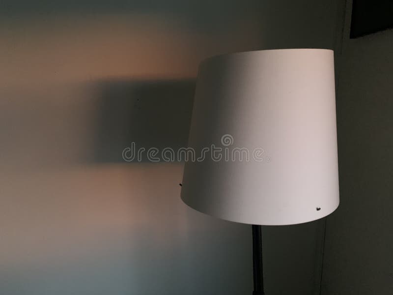 Soft Shadow of Lamp on the Wall Stock Image - Image of room, roll ...
