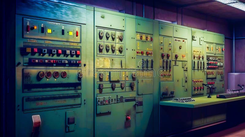 Room with Large Control Panel in it. Generative AI Stock Illustration ...