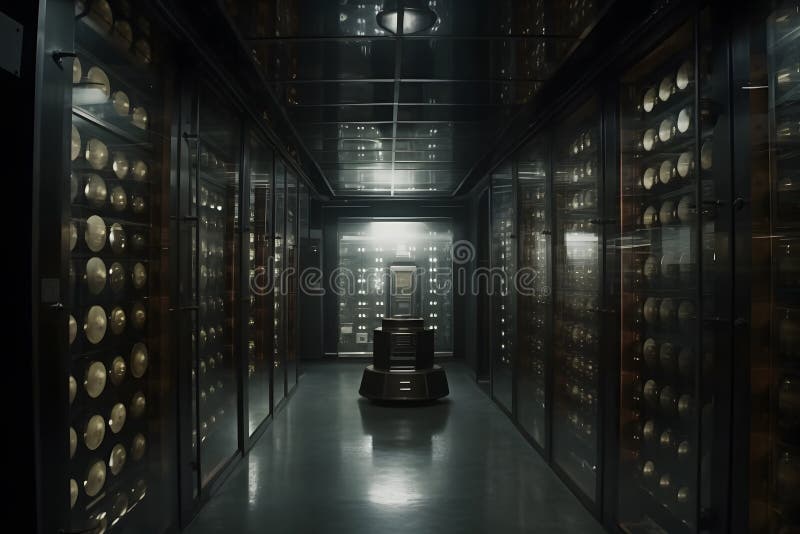 Room with a Large Group of Safety Boxes. Neural Network AI Generated ...