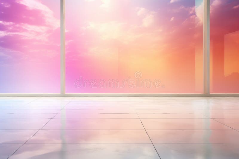 Room with Large Window and Sky View Stock Image - Image of light, home ...