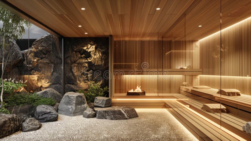 A Room with a Lot of Rocks and Trees in it, AI Stock Image - Image of ...