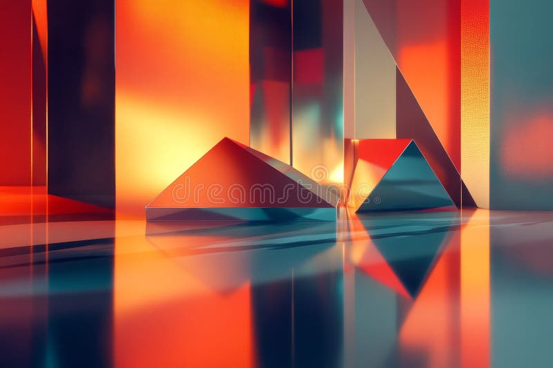 A Room with a Lot of Shapes and Angles Stock Illustration ...