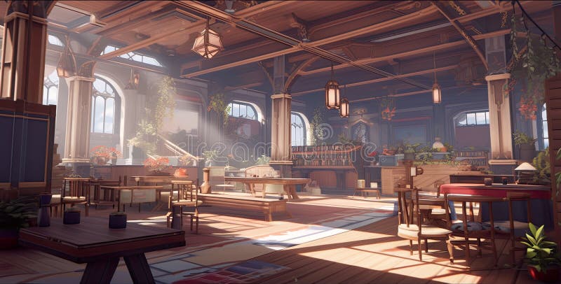 A Room with a Lot of Tables and Chairs. Generative AI Image. Stock ...