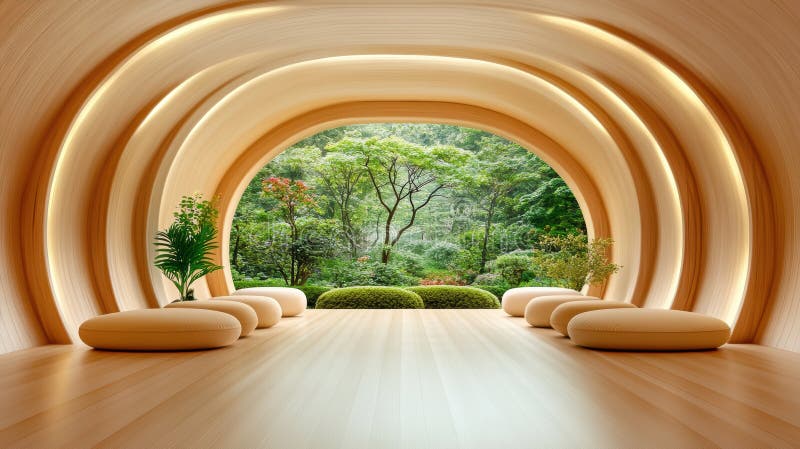 A Room with a Lot of White Pillows and Plants, AI Stock Photo - Image ...