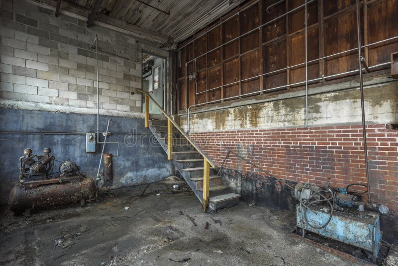Room with Machines in an Abandoned Factory Stock Photo - Image of ...