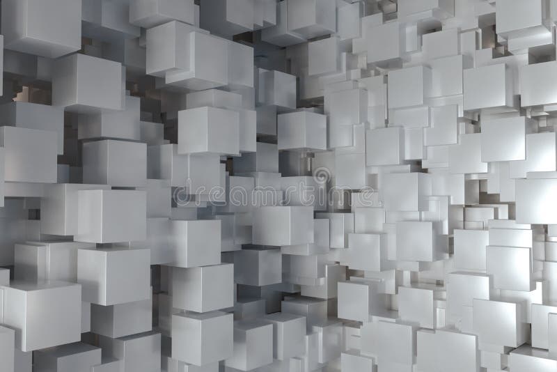 The Room Made of Cubes, in Three-dimensional Space, 3d Rendering Stock ...