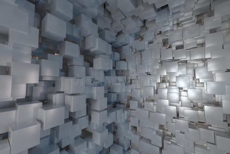 The Room Made of Cubes, in Three-dimensional Space, 3d Rendering Stock ...