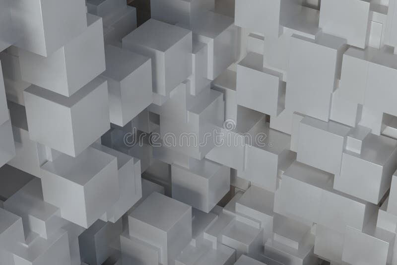 The Room Made of Cubes, in Three-dimensional Space, 3d Rendering Stock ...