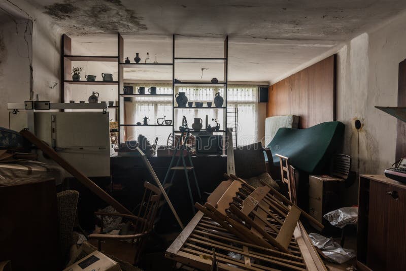 Room with Many Old Objects in a House Stock Photo - Image of history ...