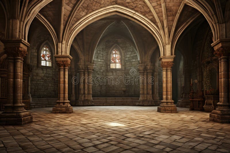 Room of Medieval Castle with Copy Space for Text Stock Illustration ...
