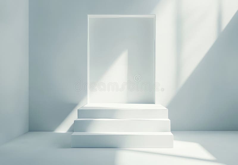 A Room with Minimalistic Decor, Painted White, Has Beams of Light ...