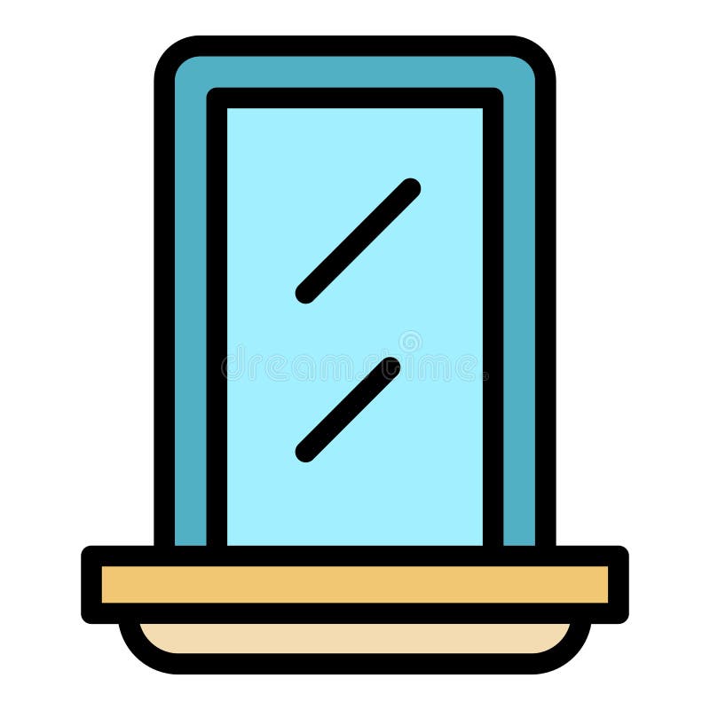 Room Mirror Icon Color Outline Vector Stock Vector - Illustration of ...