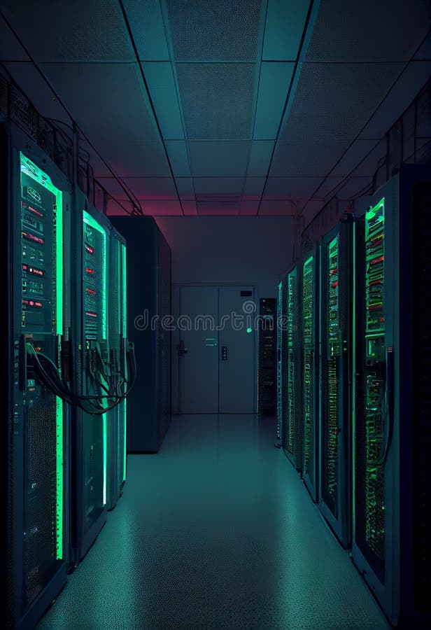 Room with Modern Servers. AI Generated. Stock Illustration ... Room with Modern Servers. AI Generated. Stock Illustration ...