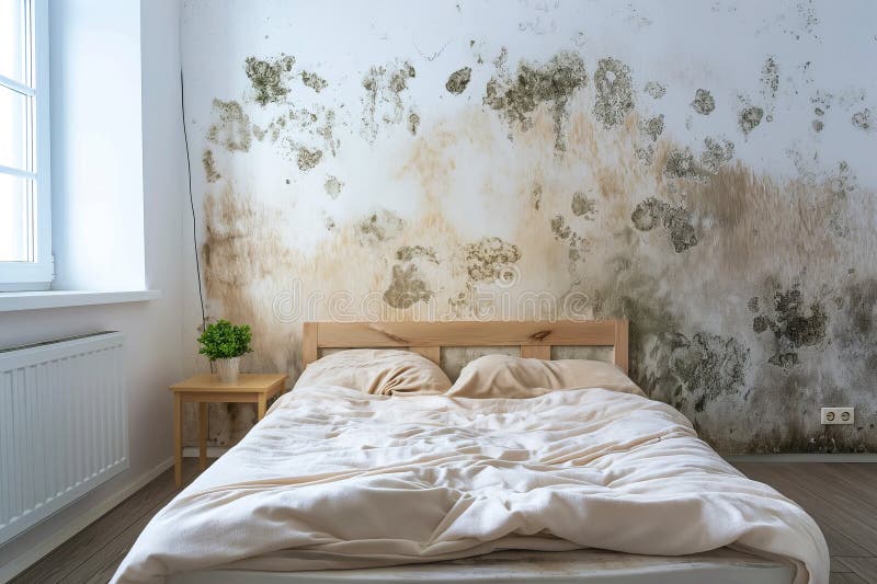 Room with Mold on the Wall. Dangerous Living Conditions Stock ...