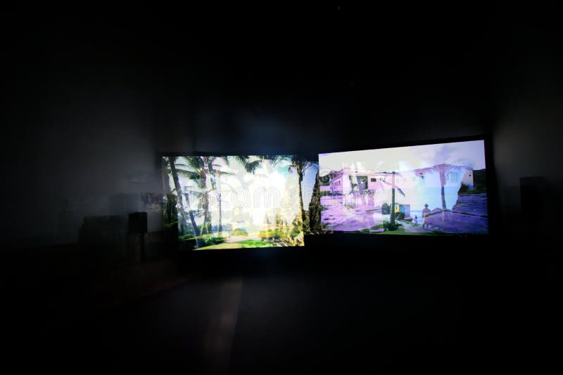 A Room in the Museum with Video Projection 19 Editorial Image - Image ...