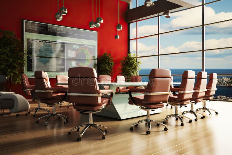 Room of Negotiation in Office Stock Illustration - Illustration of ...