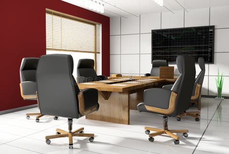 Room of Negotiation in Office Stock Illustration - Illustration of ...