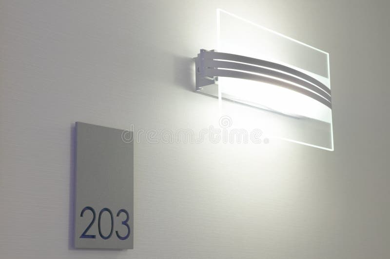 Room Number and Corridor Light. Stock Photo - Image of locations ...