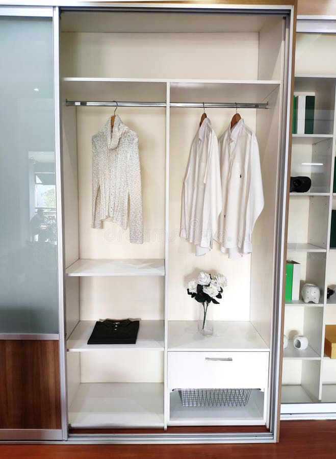 Room with the Open Empty Closet, Working Closet, Cupboard with Some ...