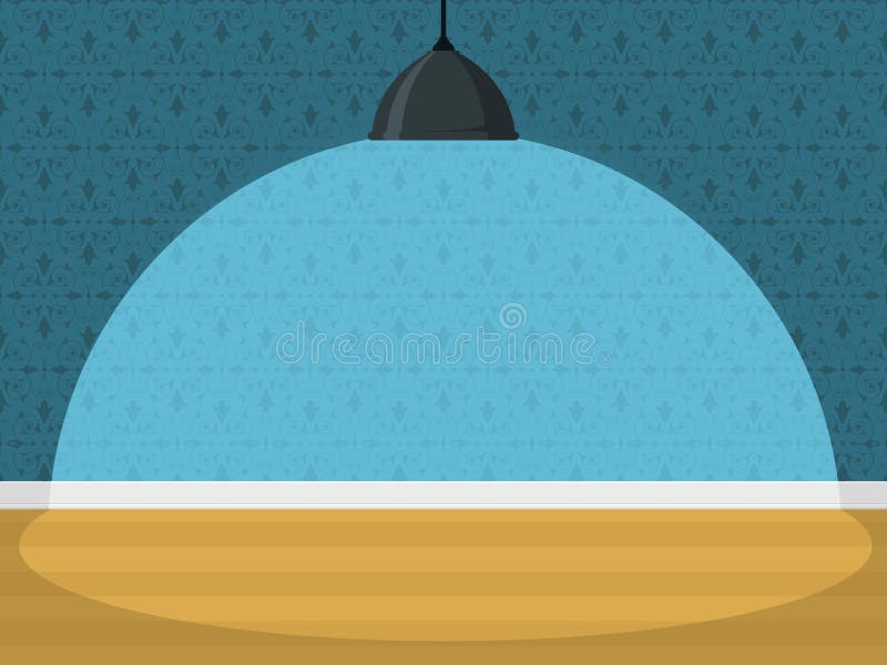 Room with Ornamental Wallpaper an Ceiling Lamp Stock Vector ...