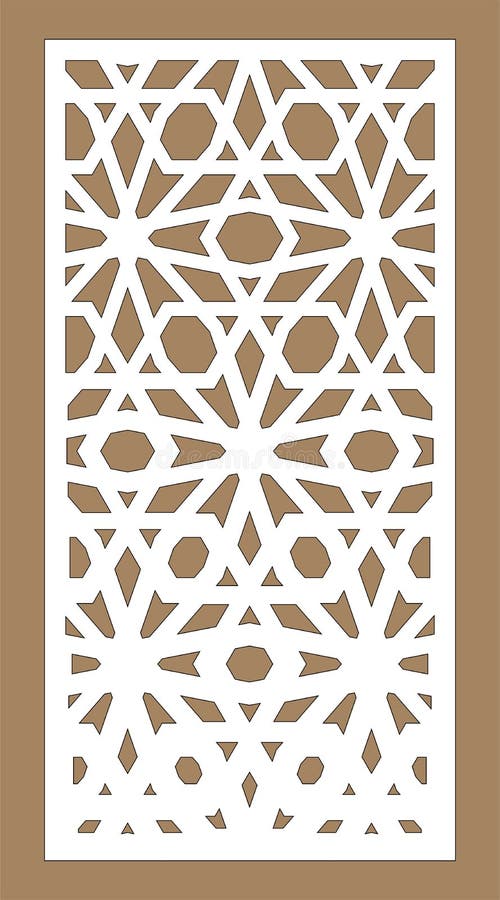 Geometric Panel, Screen, Fence. Modern Cnc Pattern Stock Vector ...