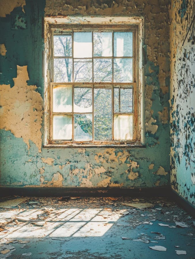 Room with peeling paint stock image. Image of quarters - 379428539